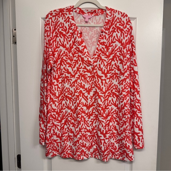 Lilly Pulitzer | Tops | Lilly Pulitzer Red And White Coral Pattern ...